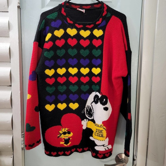 Snoopy | Sweaters | Vintage Snoopy Knit Sweater Small Medium | Poshmark